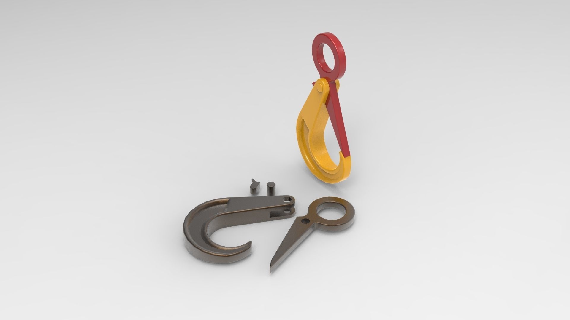 Locking hook crane 3D model 3D printable | CGTrader