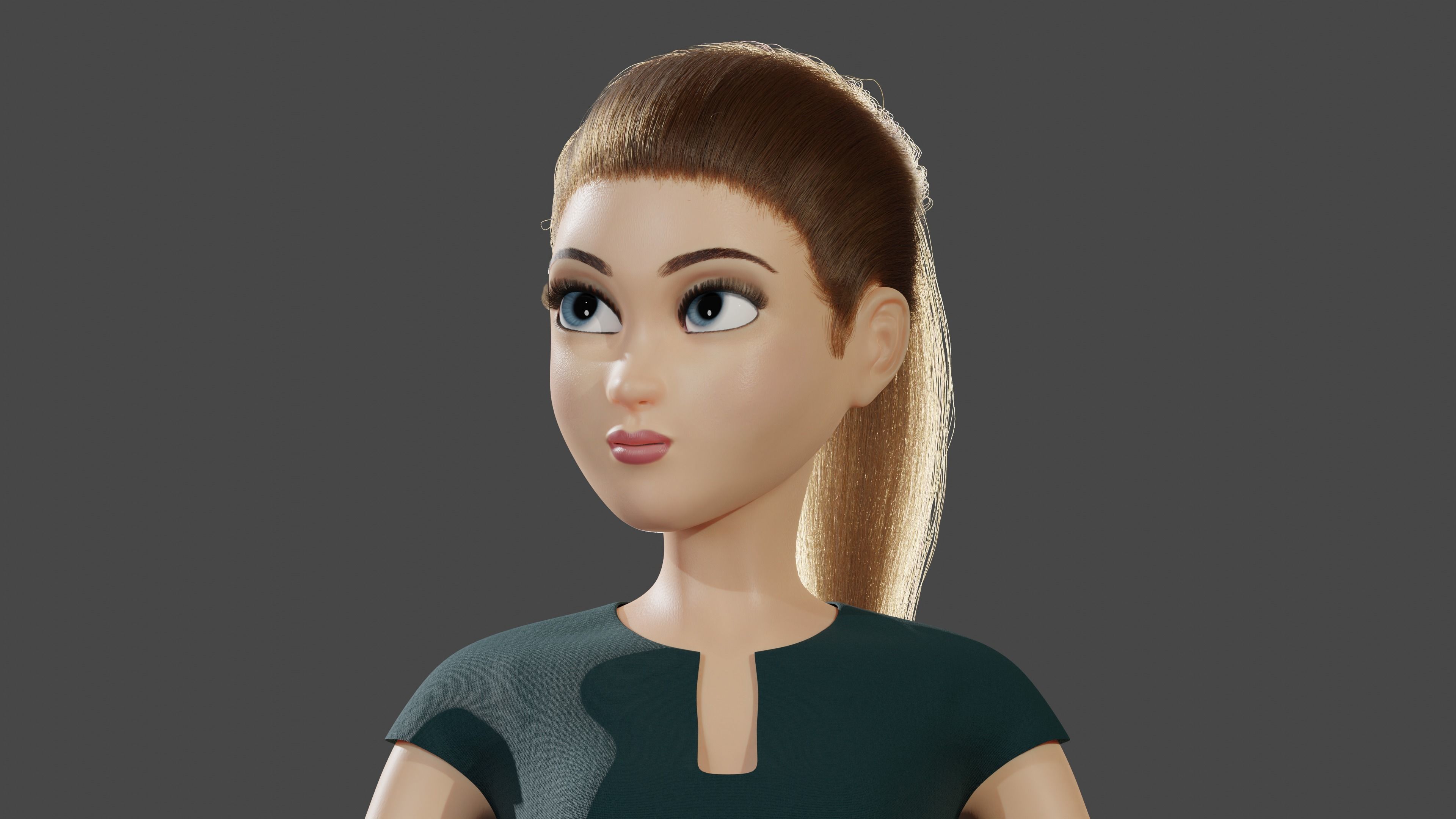 3D model Rigged Cartoon White Woman Alicia VR / AR / low-poly | CGTrader
