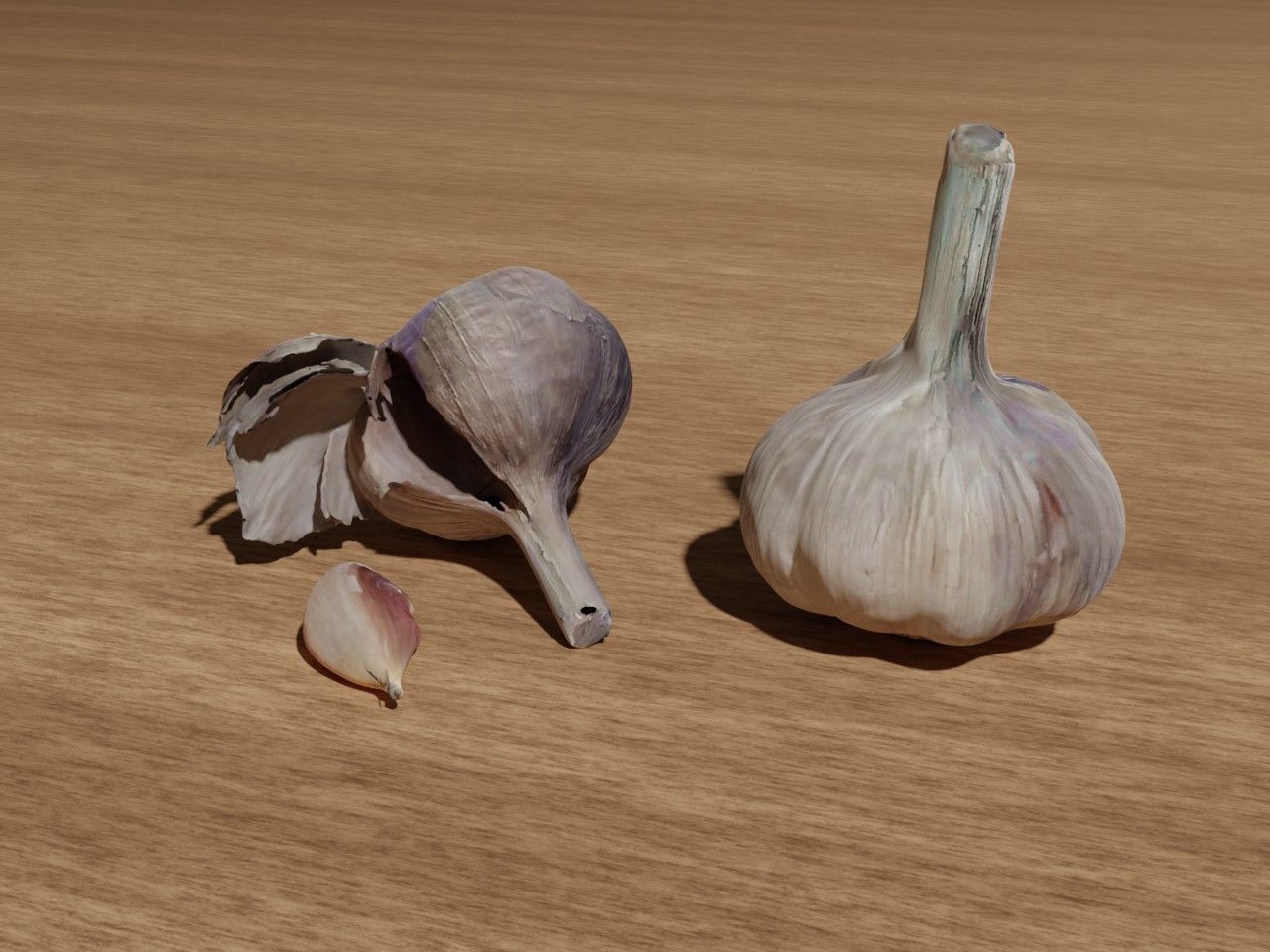 3 types of garlic 3D model | CGTrader