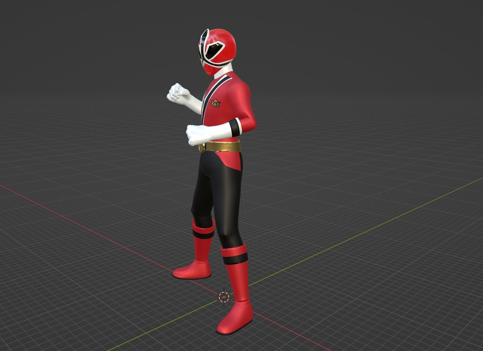 Red Samurai Ranger - Power Rangers Samurai 3D model rigged | CGTrader