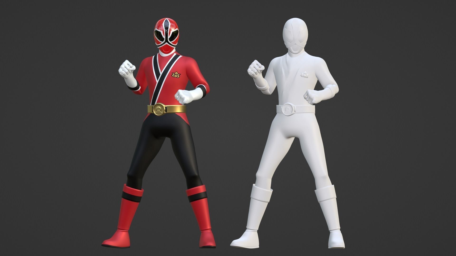 Red Samurai Ranger - Power Rangers Samurai 3D model rigged | CGTrader