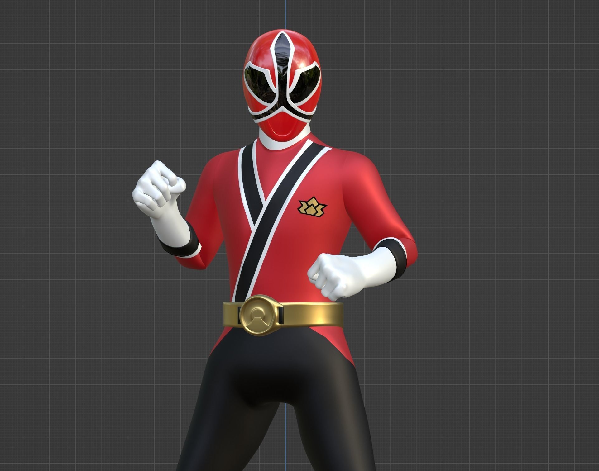 Red Samurai Ranger - Power Rangers Samurai 3D model rigged | CGTrader