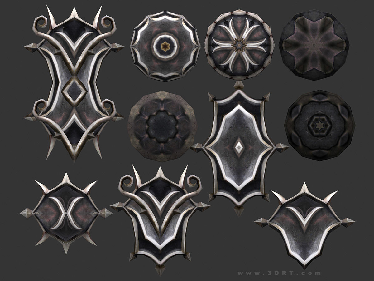 3D model 3DRT - fantasy arms Shields VR / AR / low-poly | CGTrader