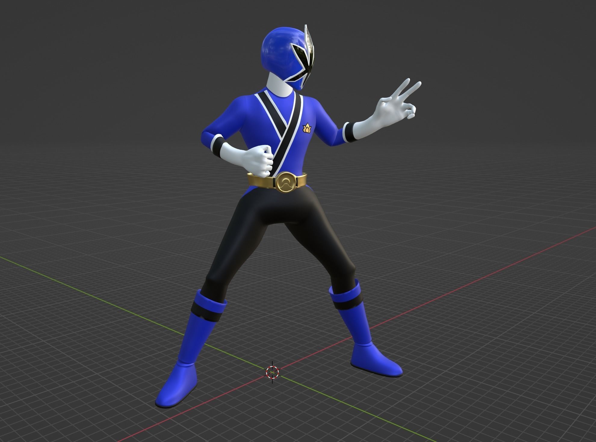 Blue Samurai Ranger - Power Rangers Samurai 3D model rigged | CGTrader