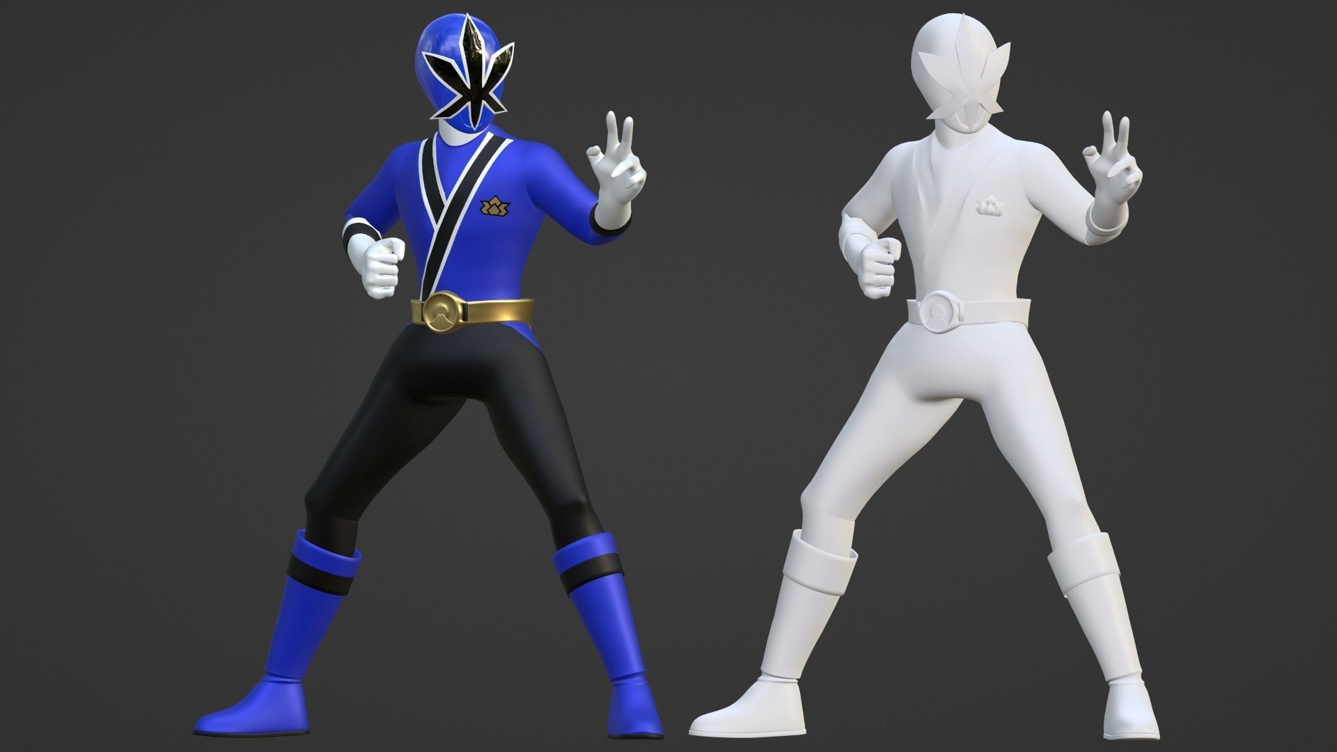 Blue Samurai Ranger - Power Rangers Samurai 3D model rigged | CGTrader