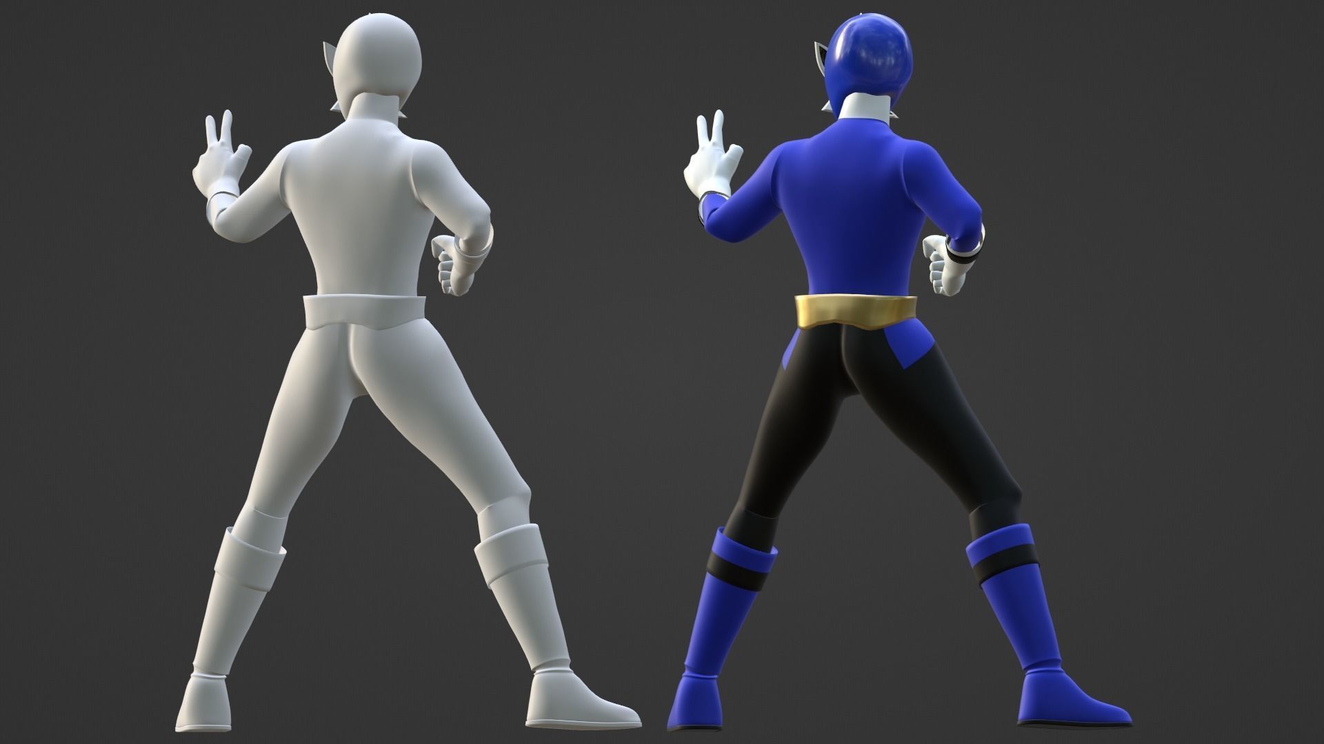 Blue Samurai Ranger - Power Rangers Samurai 3D model rigged | CGTrader