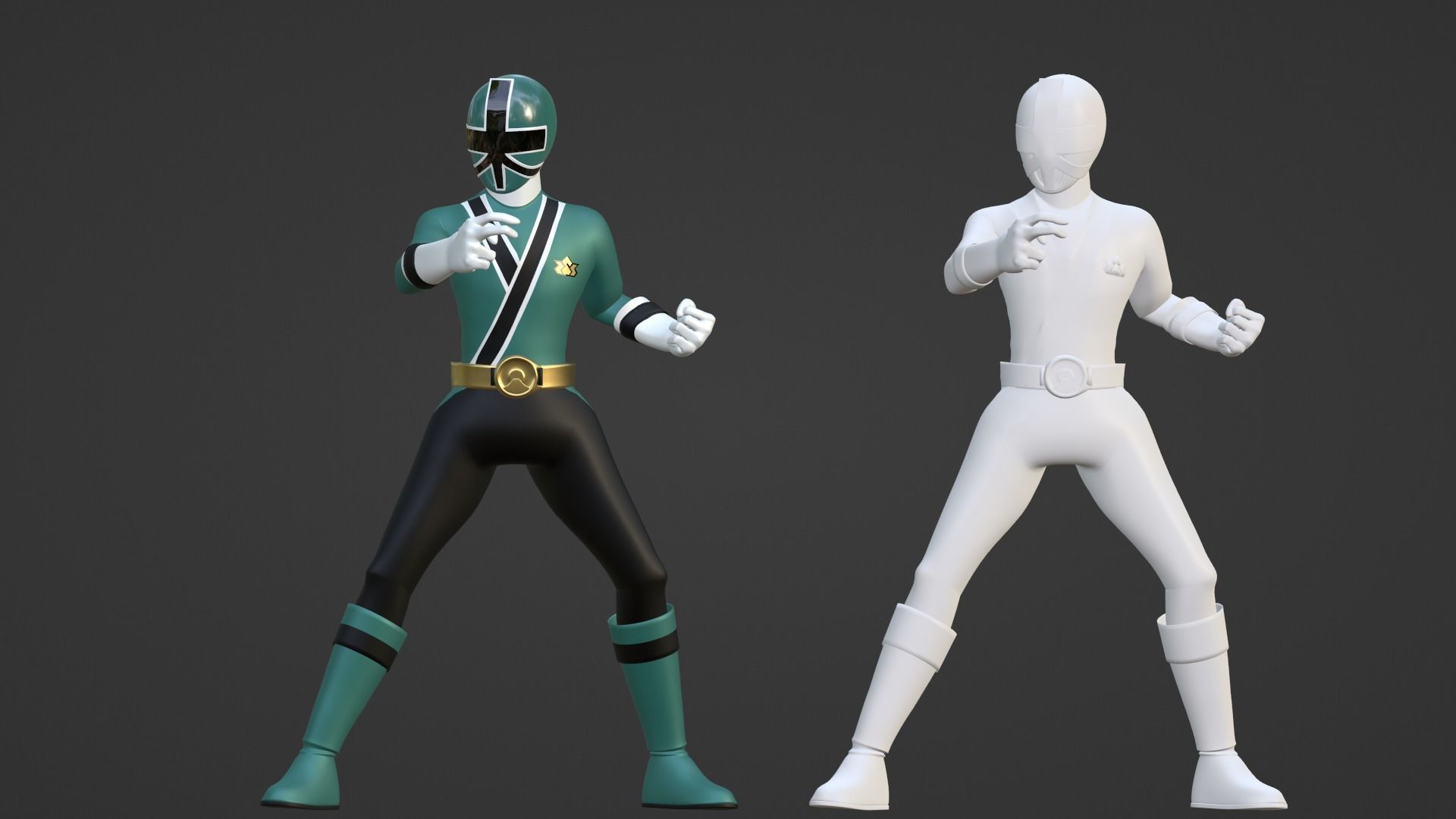 Green Samurai Ranger - Power Rangers Samurai 3D model rigged | CGTrader
