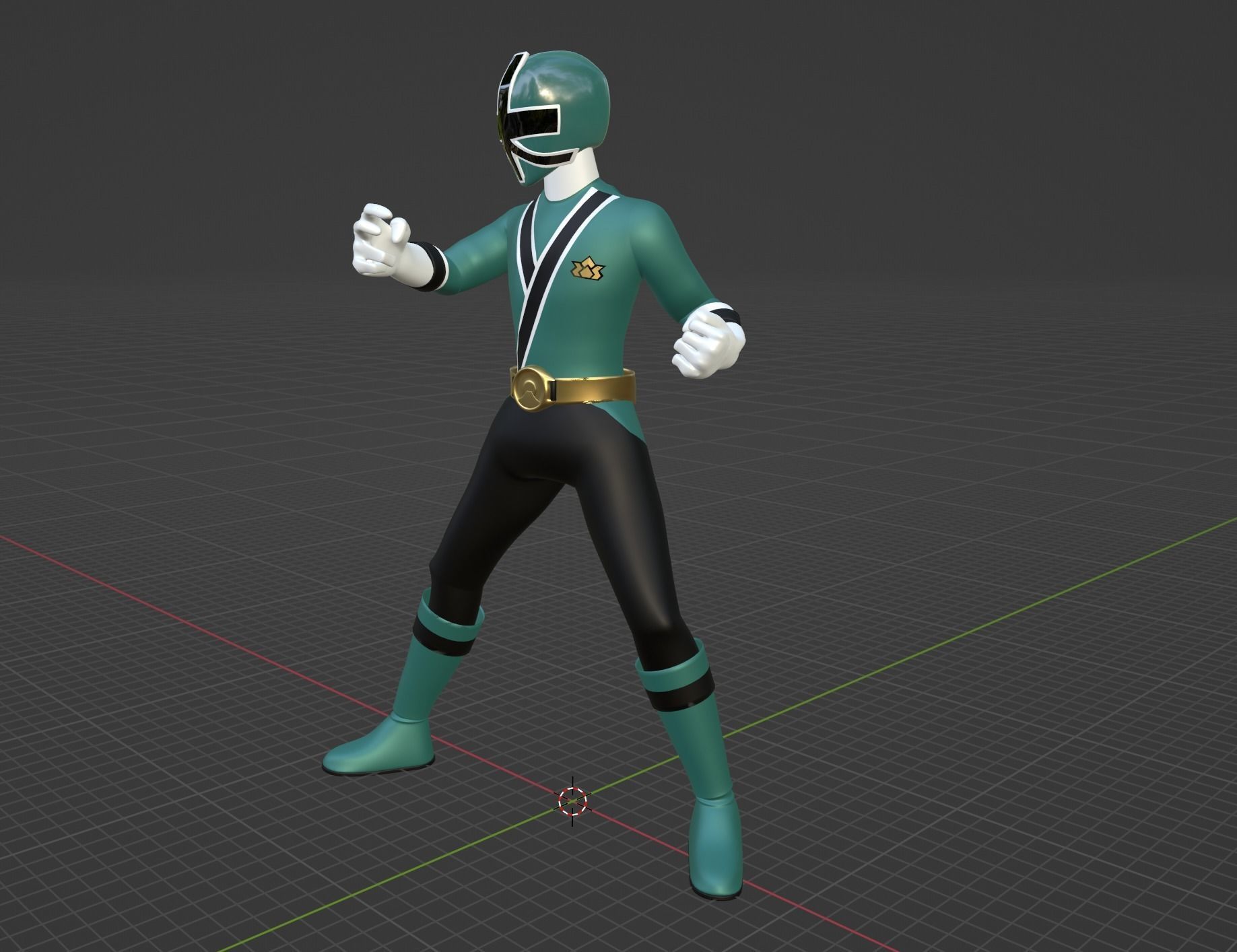 Green Samurai Ranger - Power Rangers Samurai 3D model rigged | CGTrader