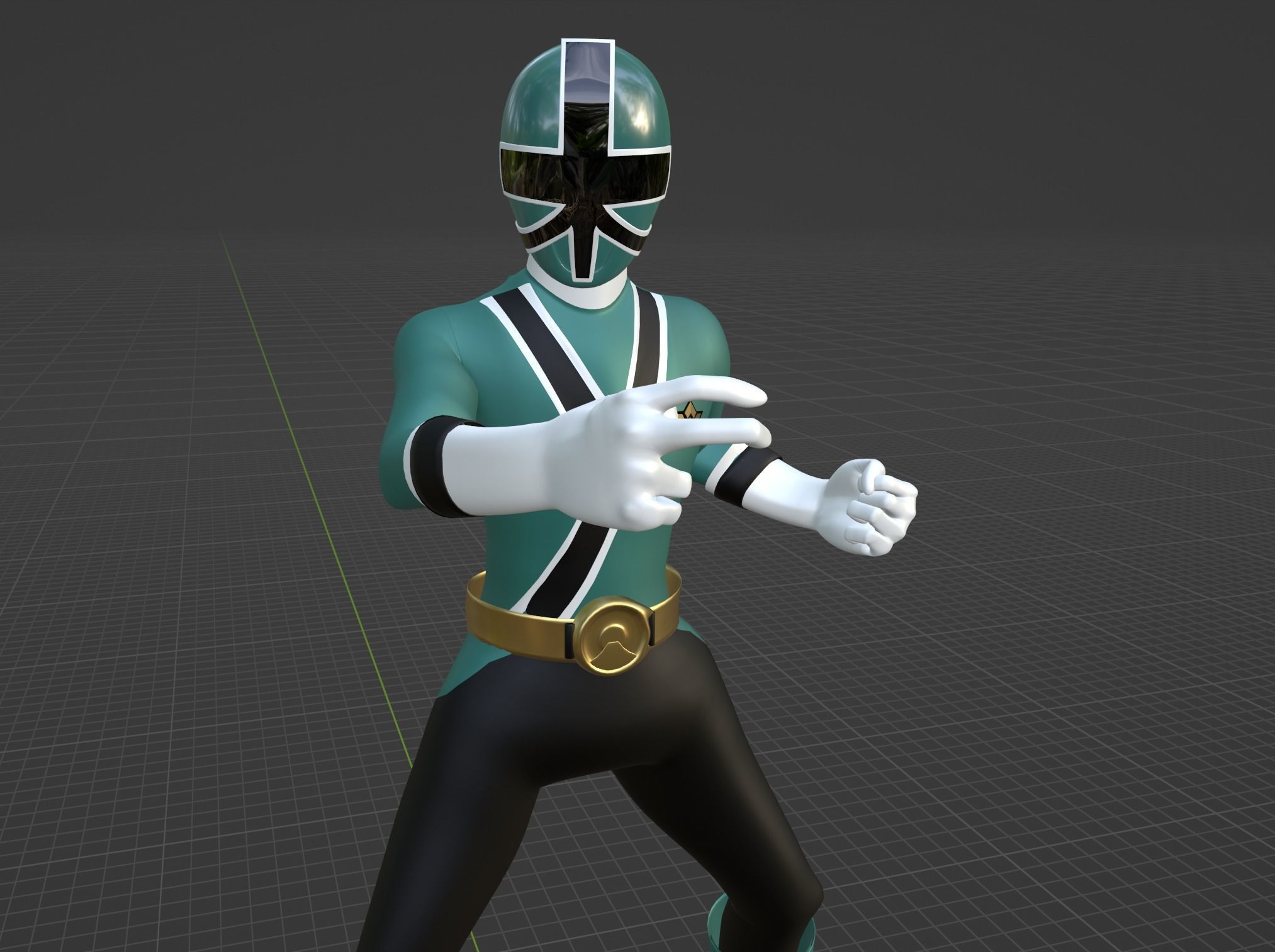 Green Samurai Ranger - Power Rangers Samurai 3D model rigged | CGTrader