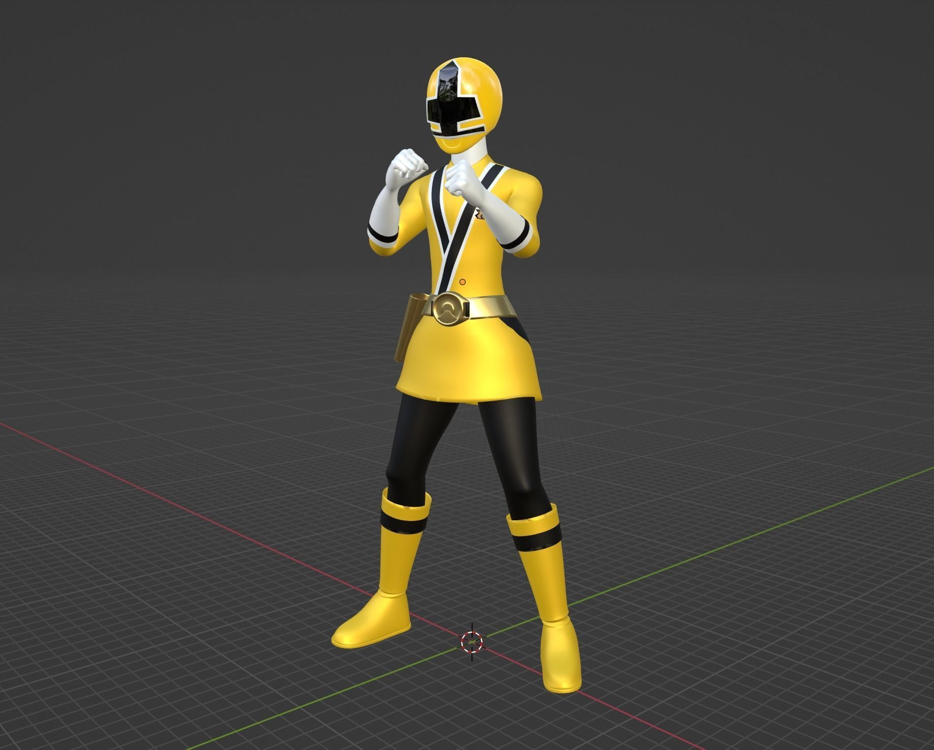 Yellow Samurai Ranger - Power Rangers Samurai 3D model rigged | CGTrader