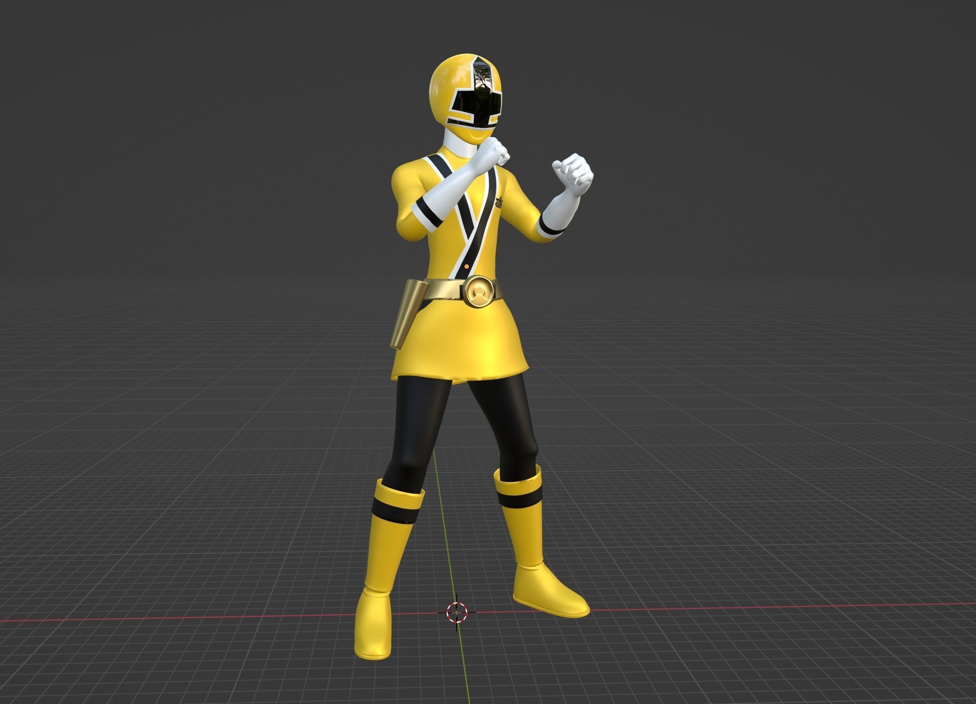 Yellow Samurai Ranger - Power Rangers Samurai 3D model rigged | CGTrader