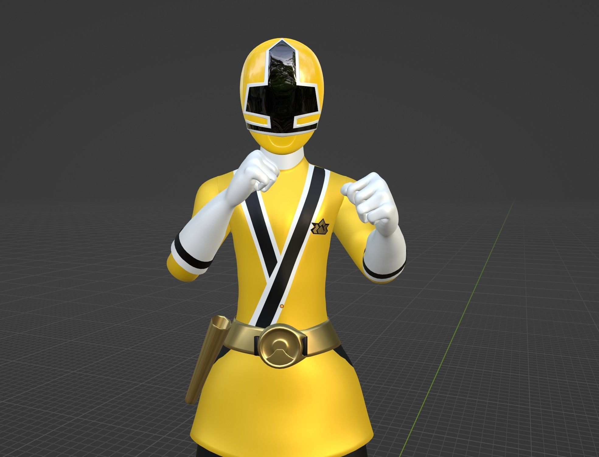 Yellow Samurai Ranger - Power Rangers Samurai 3D model rigged | CGTrader