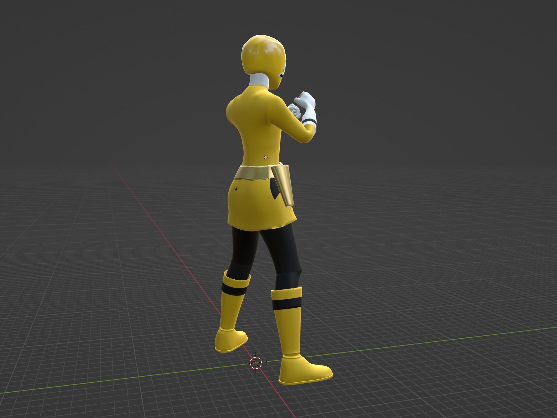 Yellow Samurai Ranger - Power Rangers Samurai 3D model rigged | CGTrader