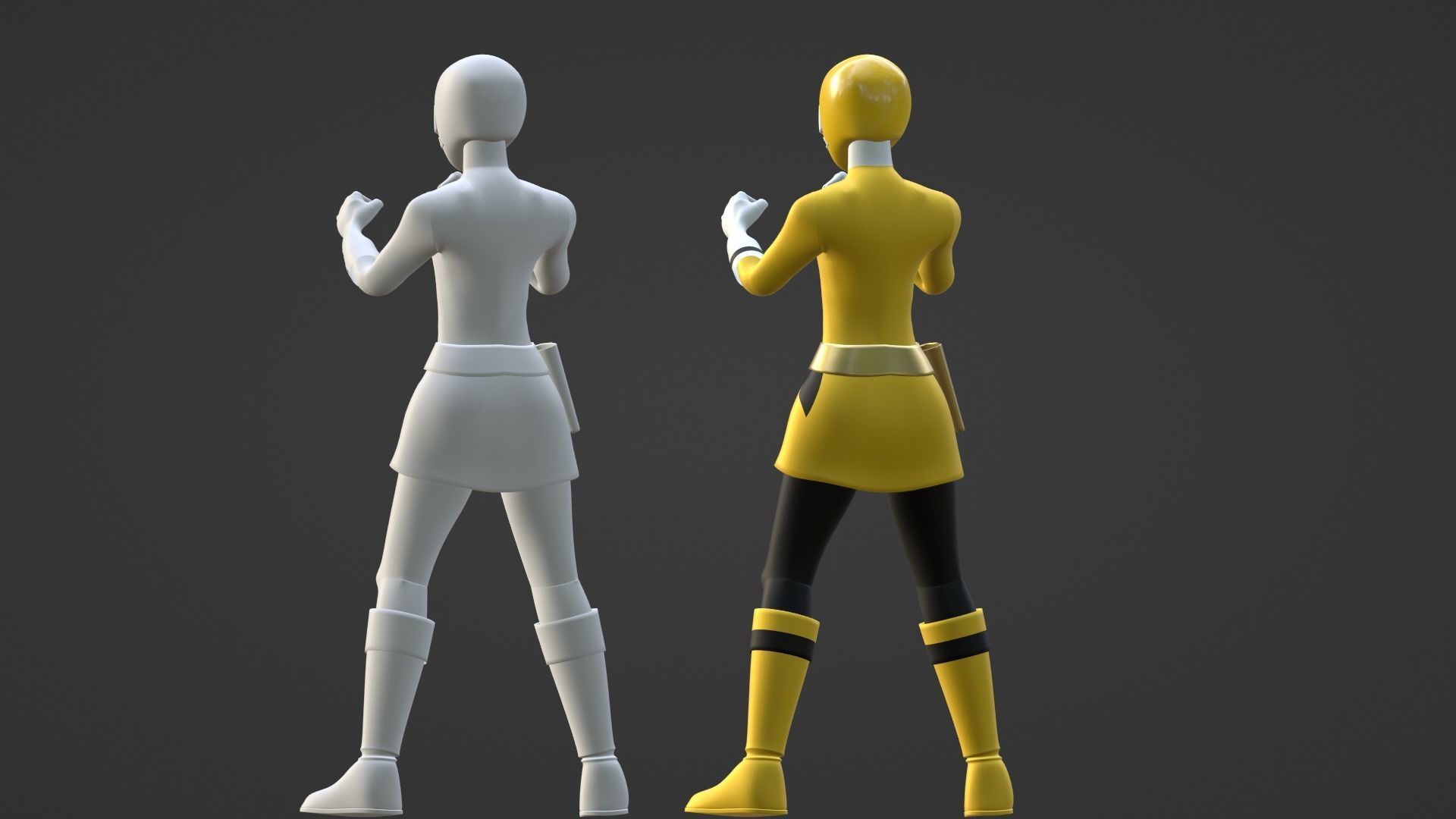 Yellow Samurai Ranger - Power Rangers Samurai 3D model rigged | CGTrader