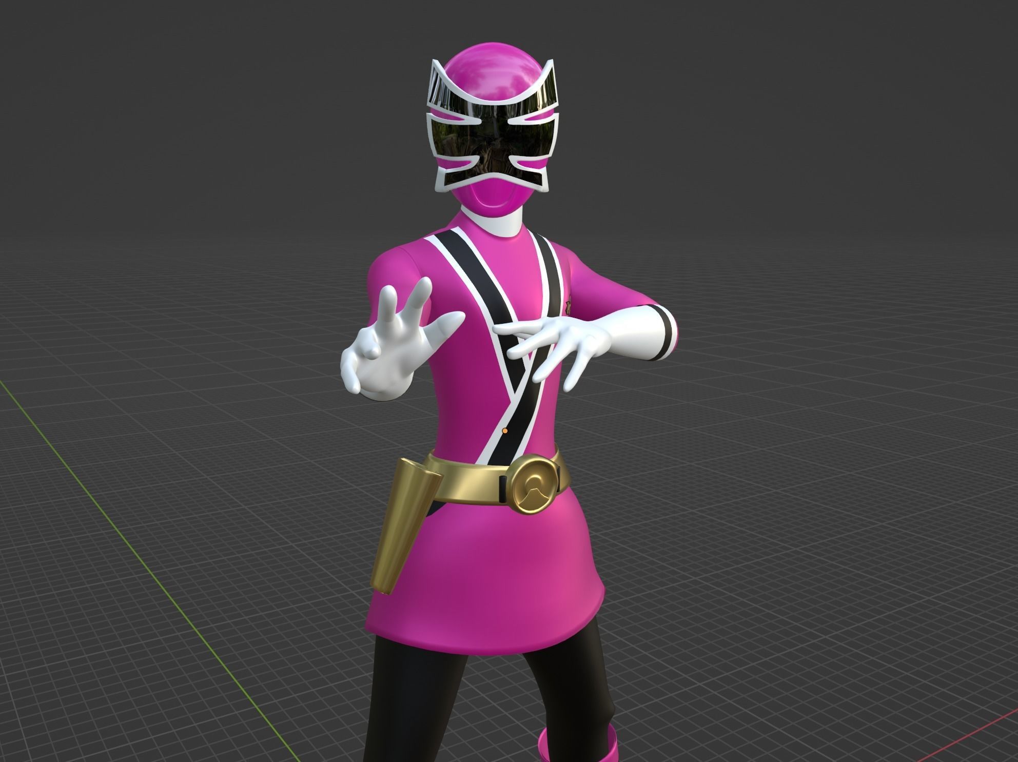Pink Samurai Ranger - Power Rangers Samurai 3D model rigged | CGTrader
