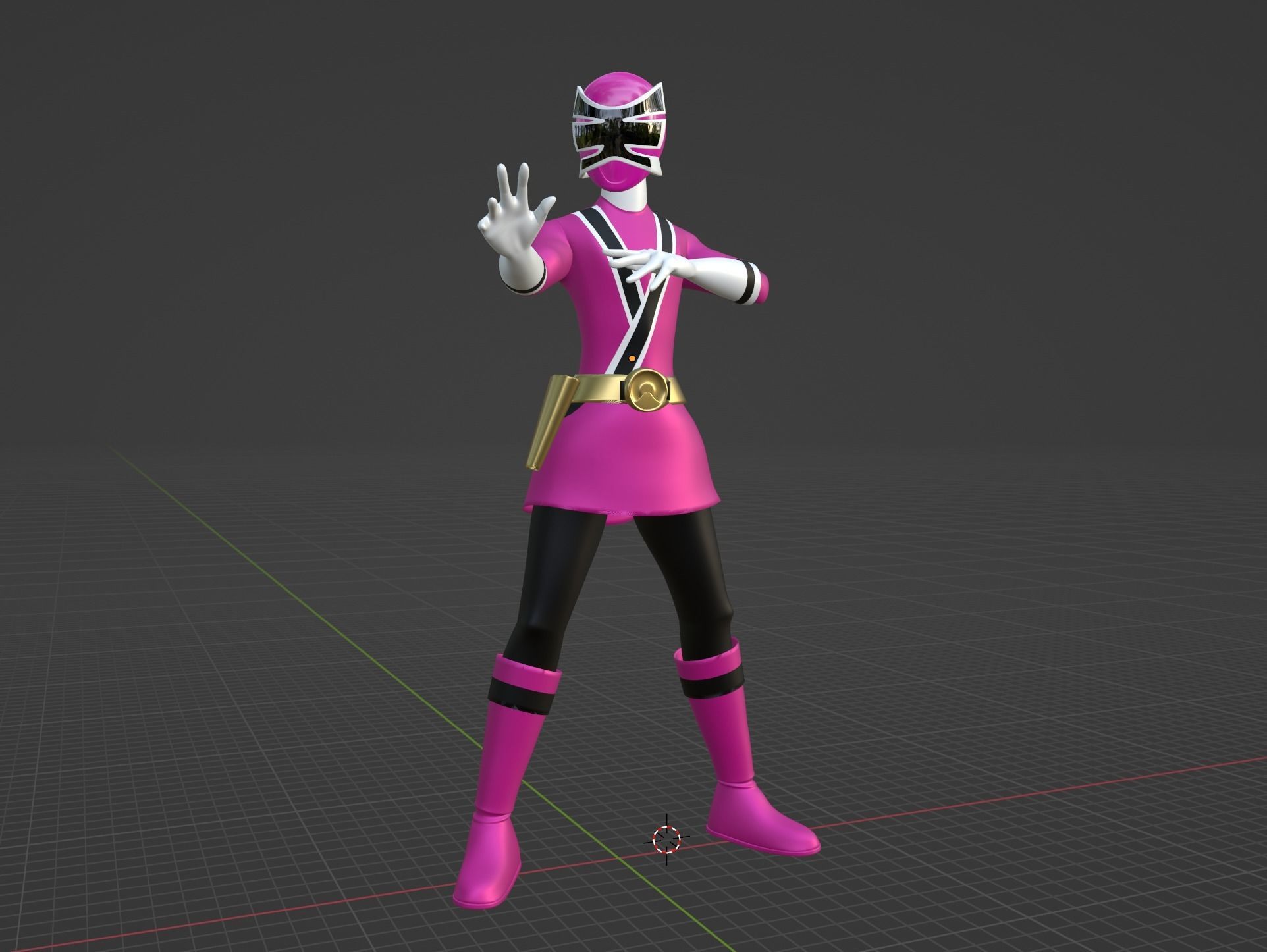 Pink Samurai Ranger - Power Rangers Samurai 3D model rigged | CGTrader