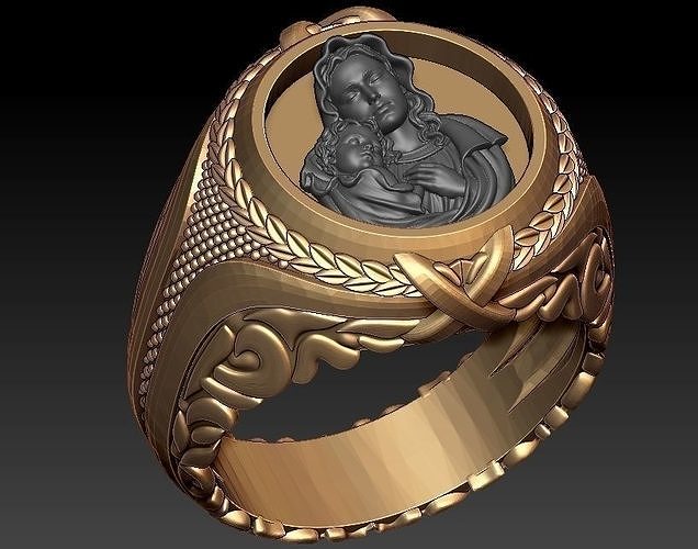 Mother mary ring 3D model 3D printable | CGTrader