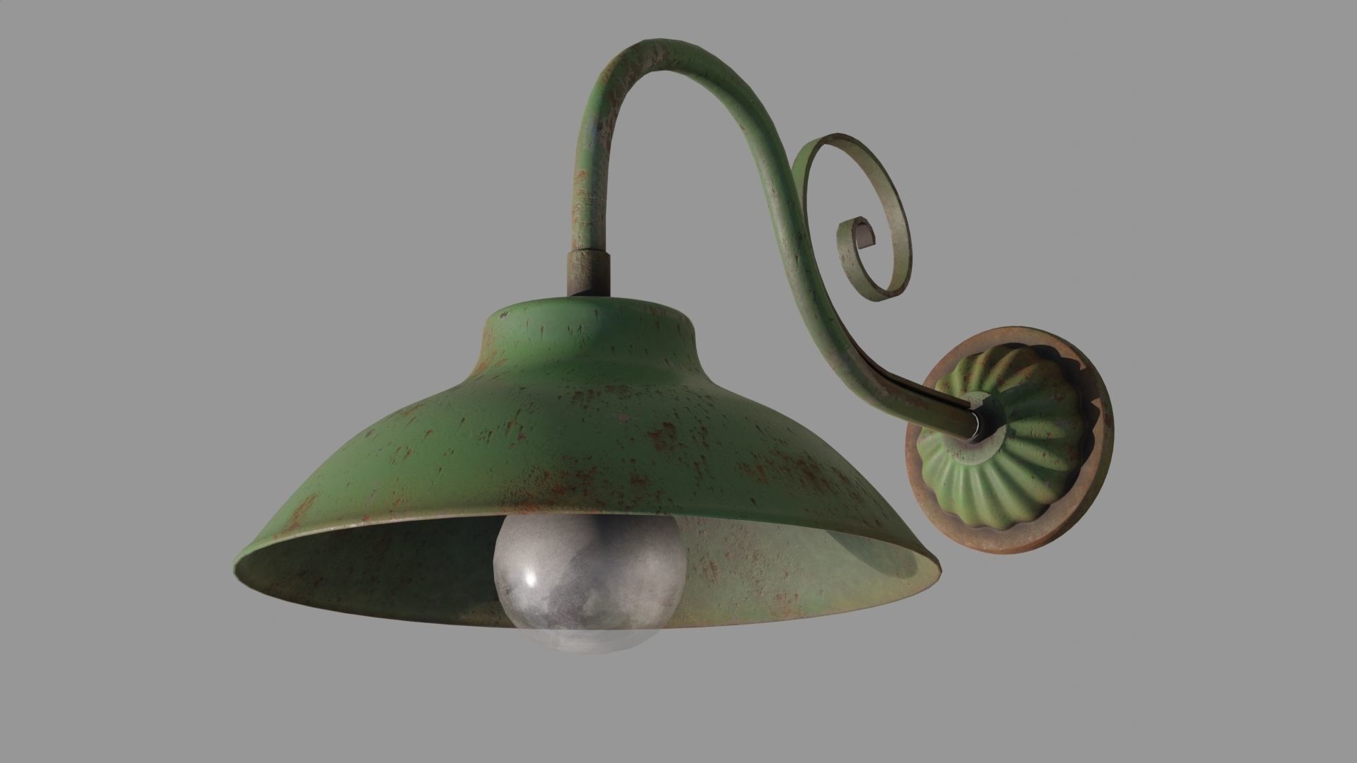 Vintage street light with bulb 3D model | CGTrader