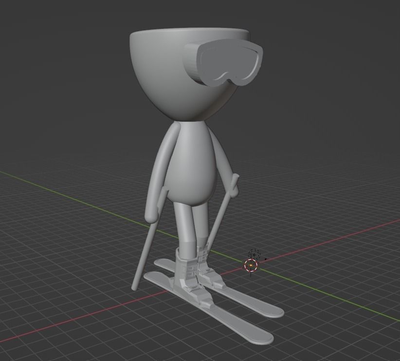 Skier Head Planter - Skii Planter - Head Planter - Plant Pot 3D model ...