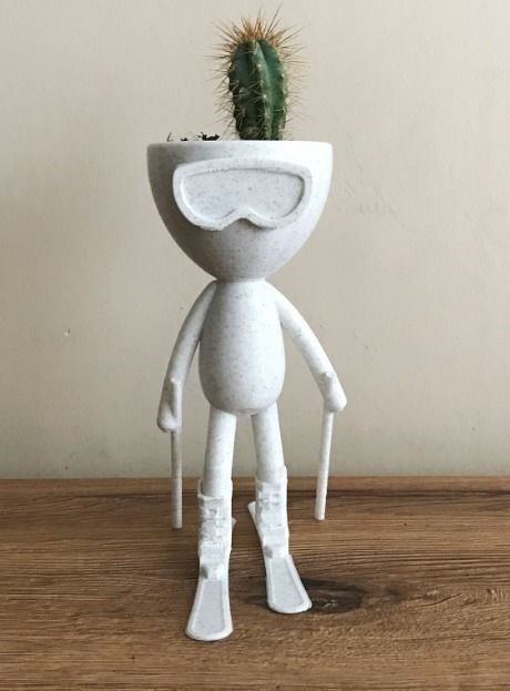 Skier Head Planter - Skii Planter - Head Planter - Plant Pot 3D model ...