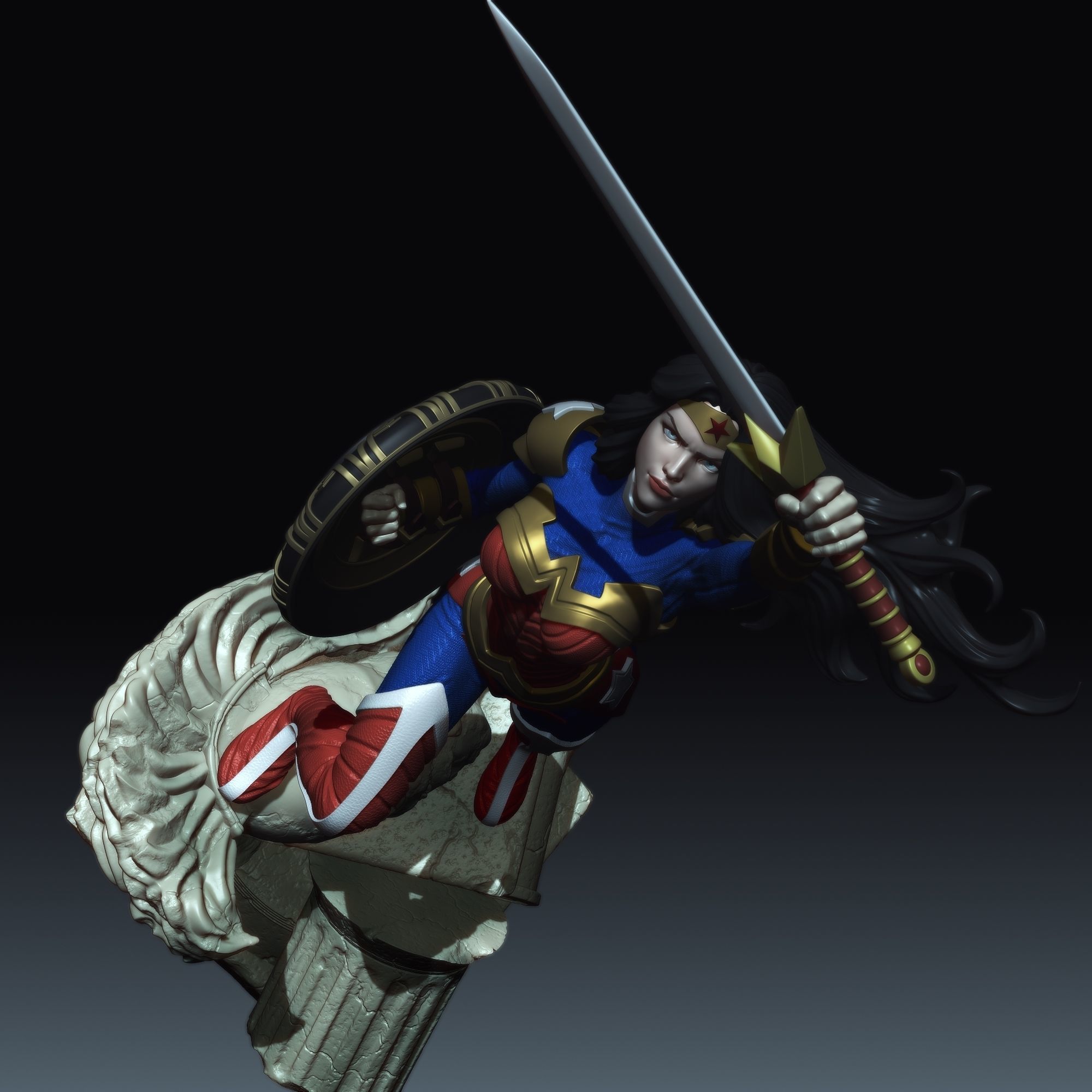 Wonder woman from DC COmcis STL for 3d printing 3D model 3D printable ...