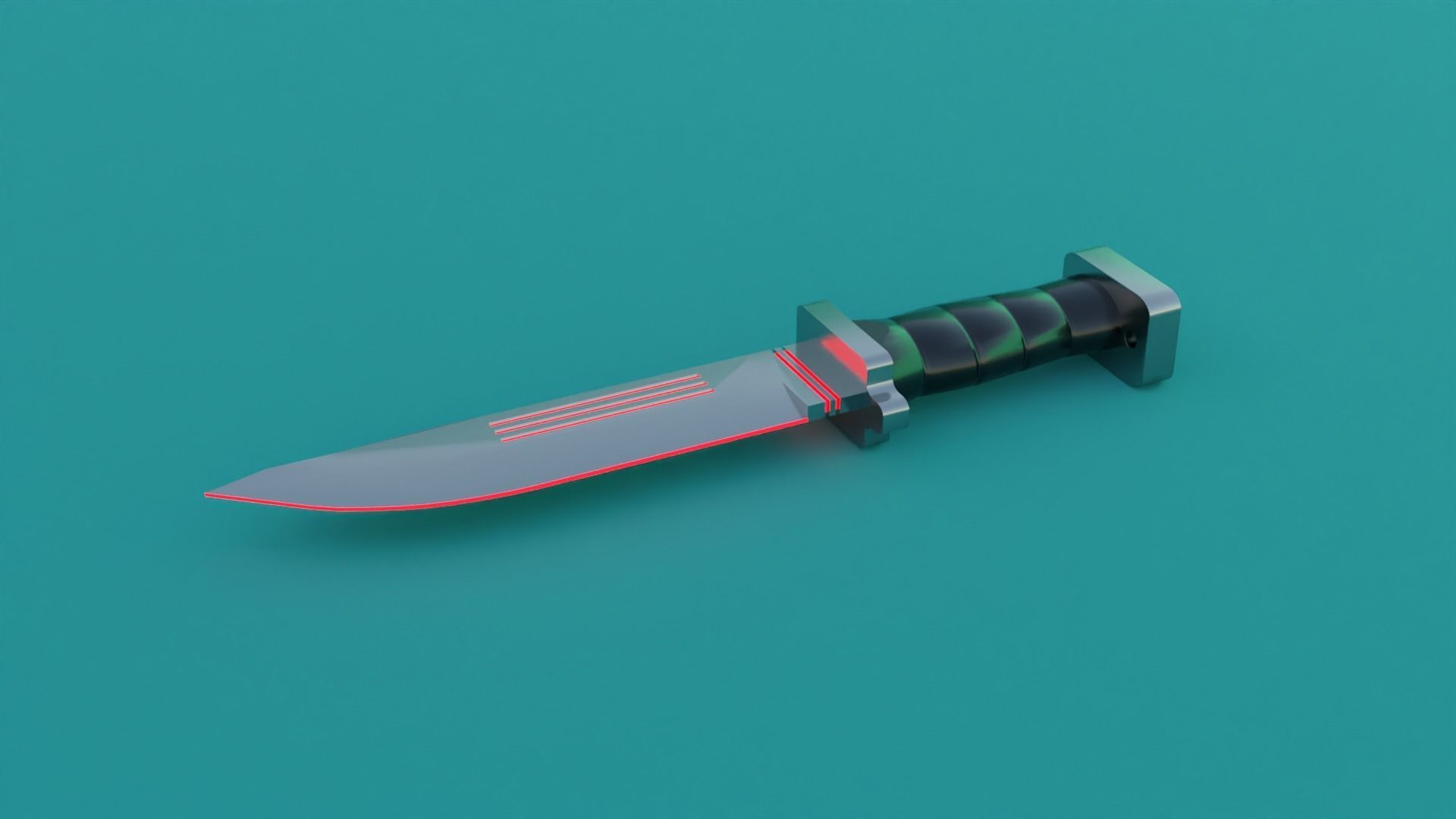 3D model SCI-FI knife 3D model red VR / AR / low-poly | CGTrader