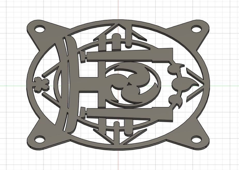 Genshin Impact Inazuma Emblem PC fan cover 3D model 3D printable | CGTrader