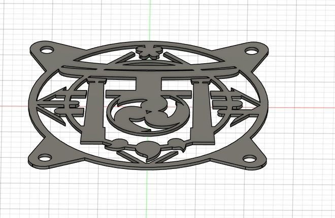 Genshin Impact Inazuma Emblem PC fan cover 3D model 3D printable | CGTrader