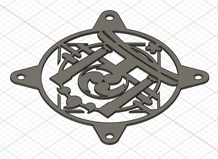 Genshin Impact Inazuma Emblem PC fan cover 3D model 3D printable | CGTrader