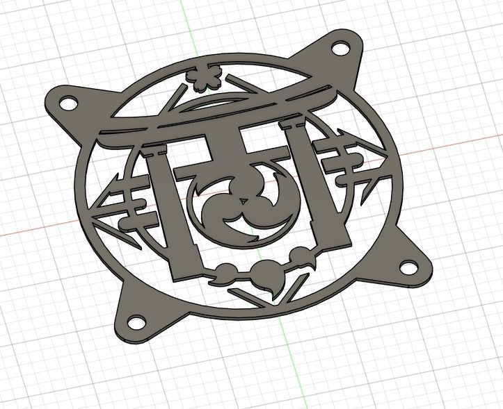 Genshin Impact Inazuma Emblem PC fan cover 3D model 3D printable | CGTrader