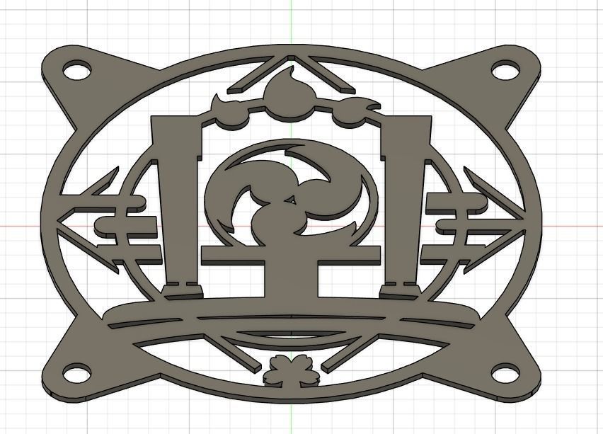 Genshin Impact Inazuma Emblem PC fan cover 3D model 3D printable | CGTrader