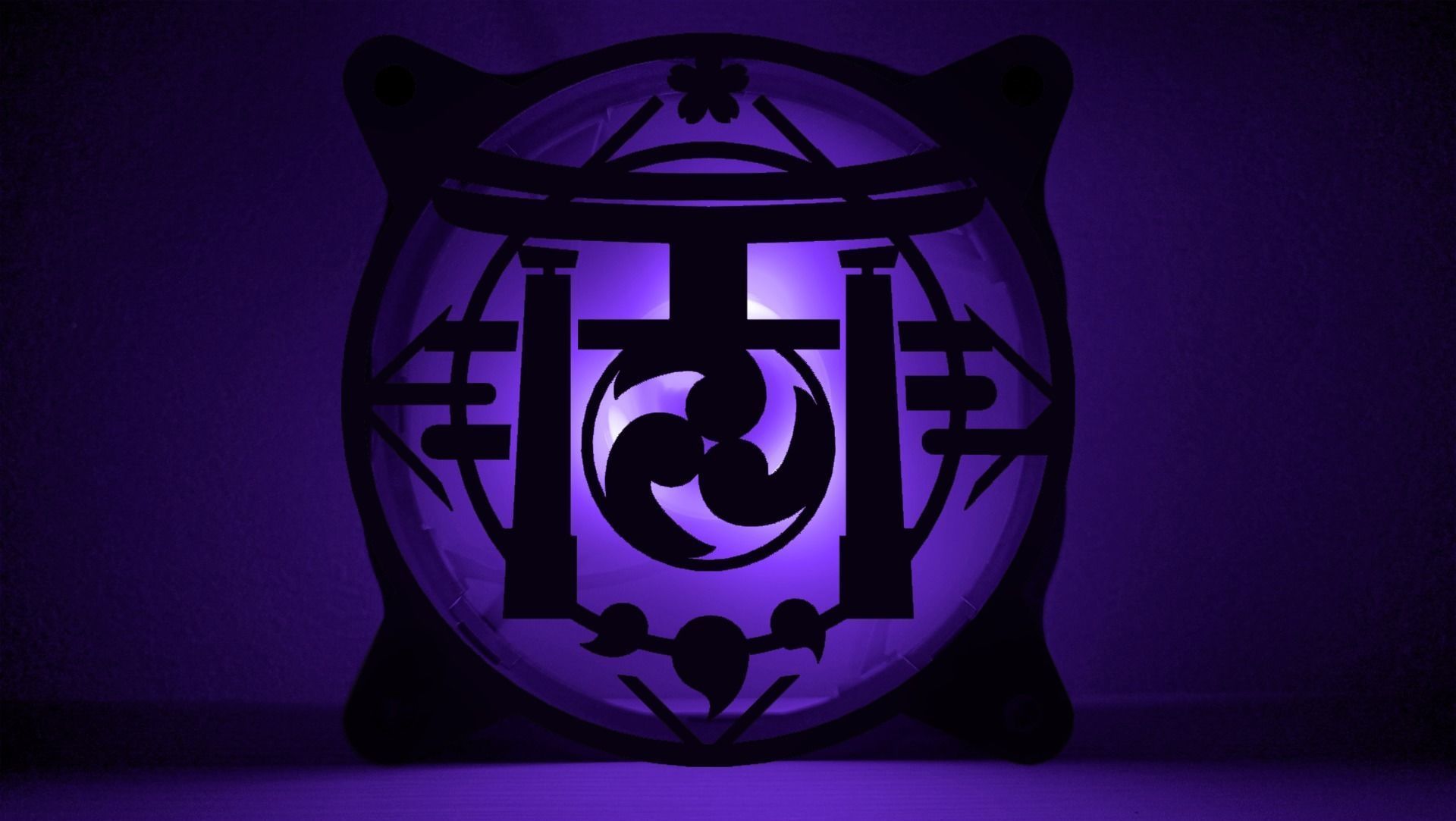 Genshin Impact Inazuma Emblem PC fan cover 3D model 3D printable | CGTrader