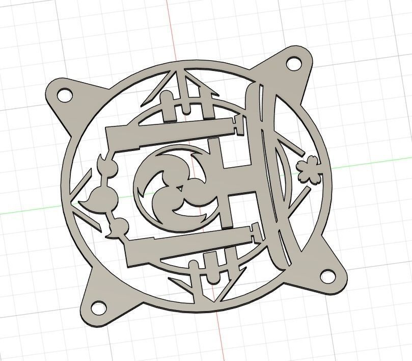 Genshin Impact Inazuma Emblem PC fan cover 3D model 3D printable | CGTrader
