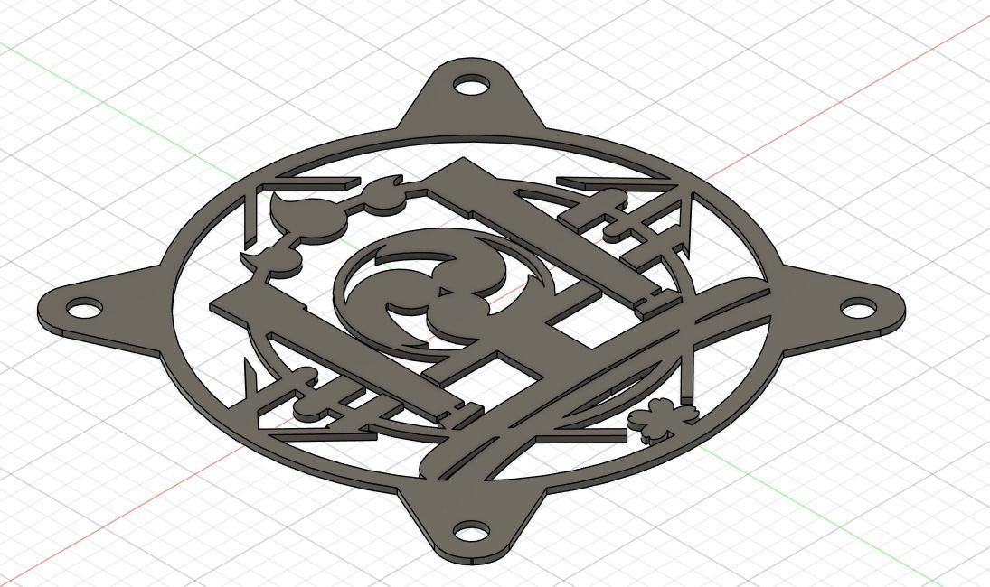 Genshin Impact Inazuma Emblem PC fan cover 3D model 3D printable | CGTrader