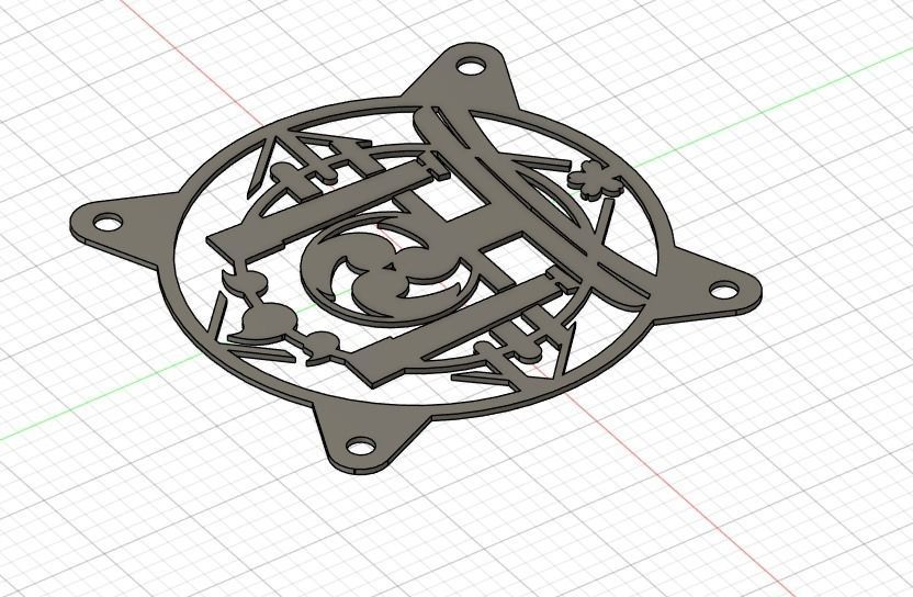 Genshin Impact Inazuma Emblem PC fan cover 3D model 3D printable | CGTrader