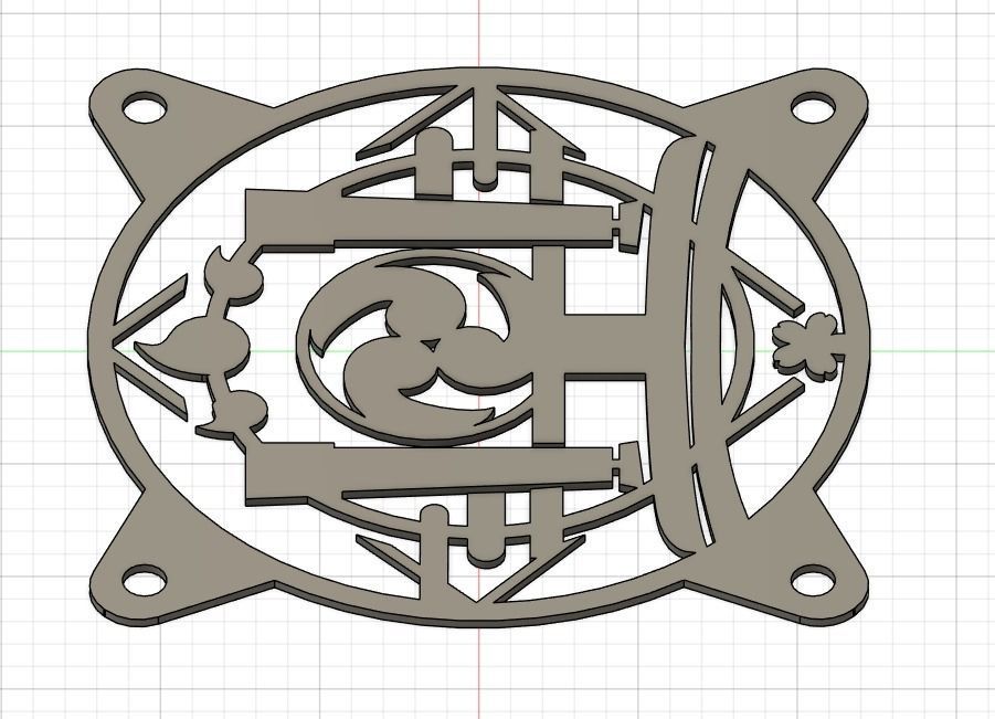 Genshin Impact Inazuma Emblem PC fan cover 3D model 3D printable | CGTrader