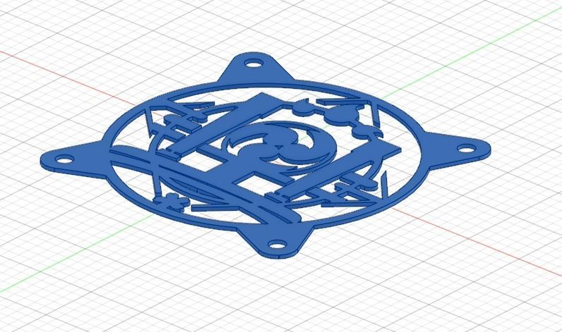 Genshin Impact Inazuma Emblem PC fan cover 3D model 3D printable | CGTrader