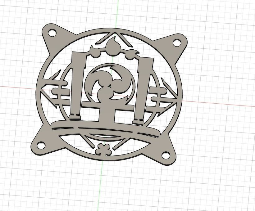 Genshin Impact Inazuma Emblem PC fan cover 3D model 3D printable | CGTrader