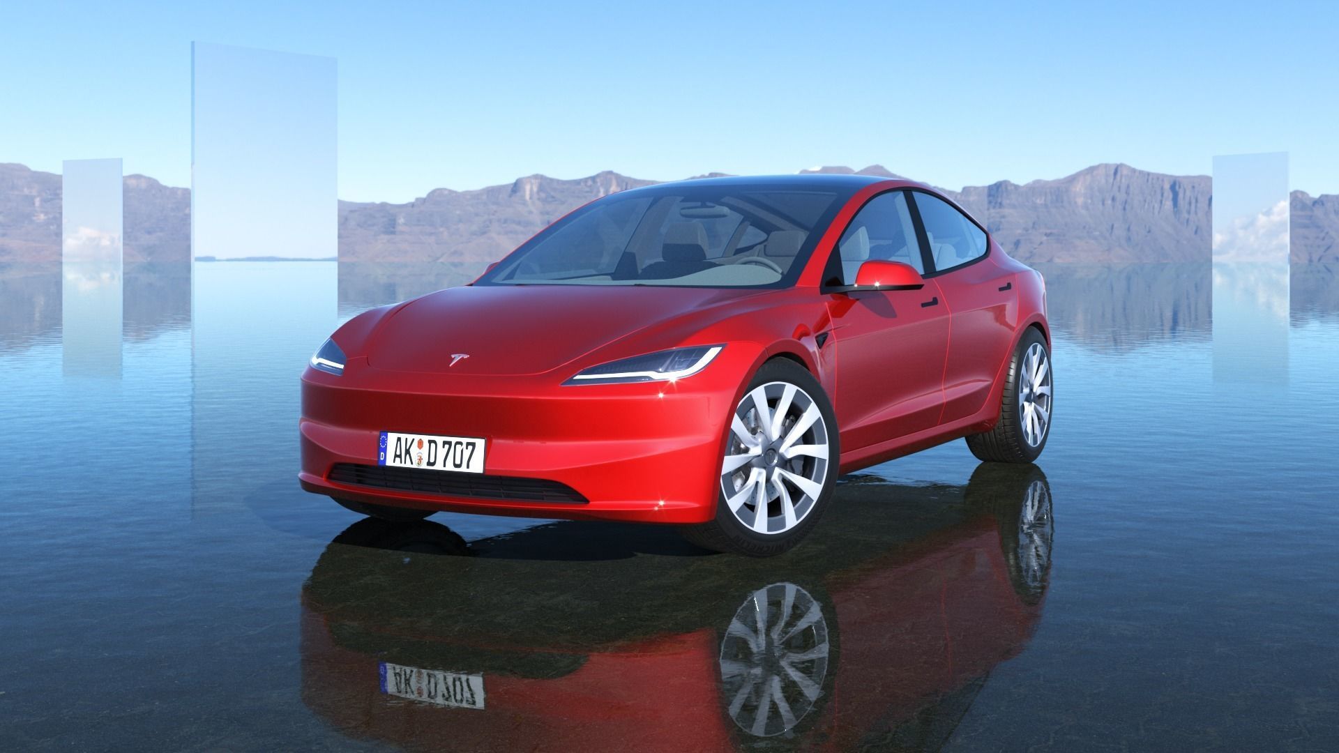 3D model 2023 Tesla Model3 VR / AR / low-poly | CGTrader