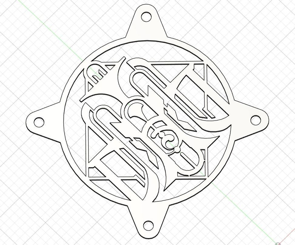 Genshin Impact Fontaine Emblem PC fan cover 3D model 3D printable ...