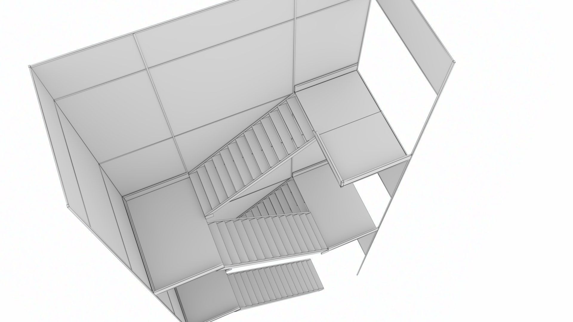 3D model Haki Stair Tower System with a Metal and Mesh Frame VR / AR ...