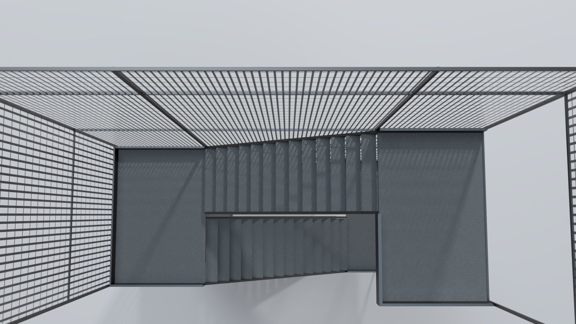 3D model Haki Stair Tower System with a Metal and Mesh Frame VR / AR ...