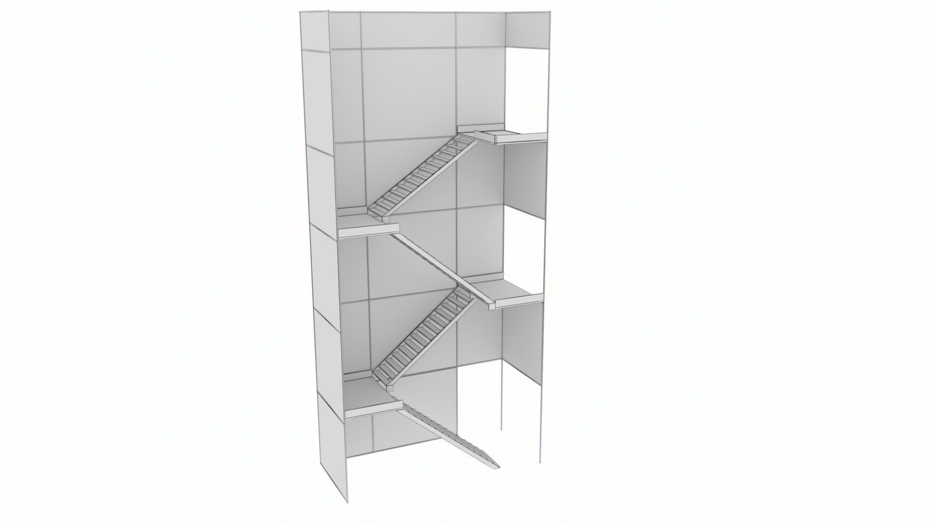 3D model Haki Stair Tower System with a Metal and Mesh Frame VR / AR ...