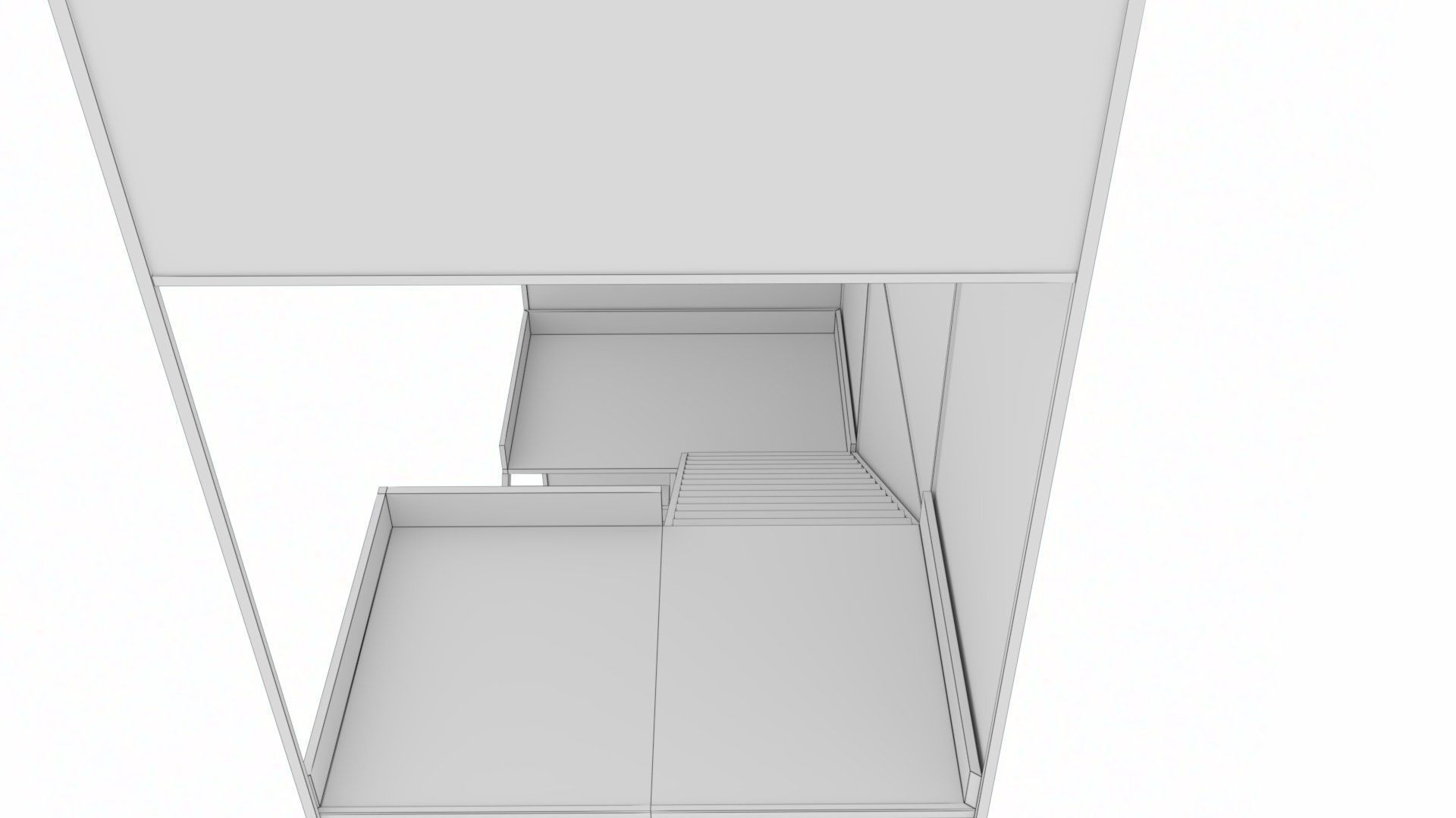 3D model Haki Stair Tower System with a Metal and Mesh Frame VR / AR ...