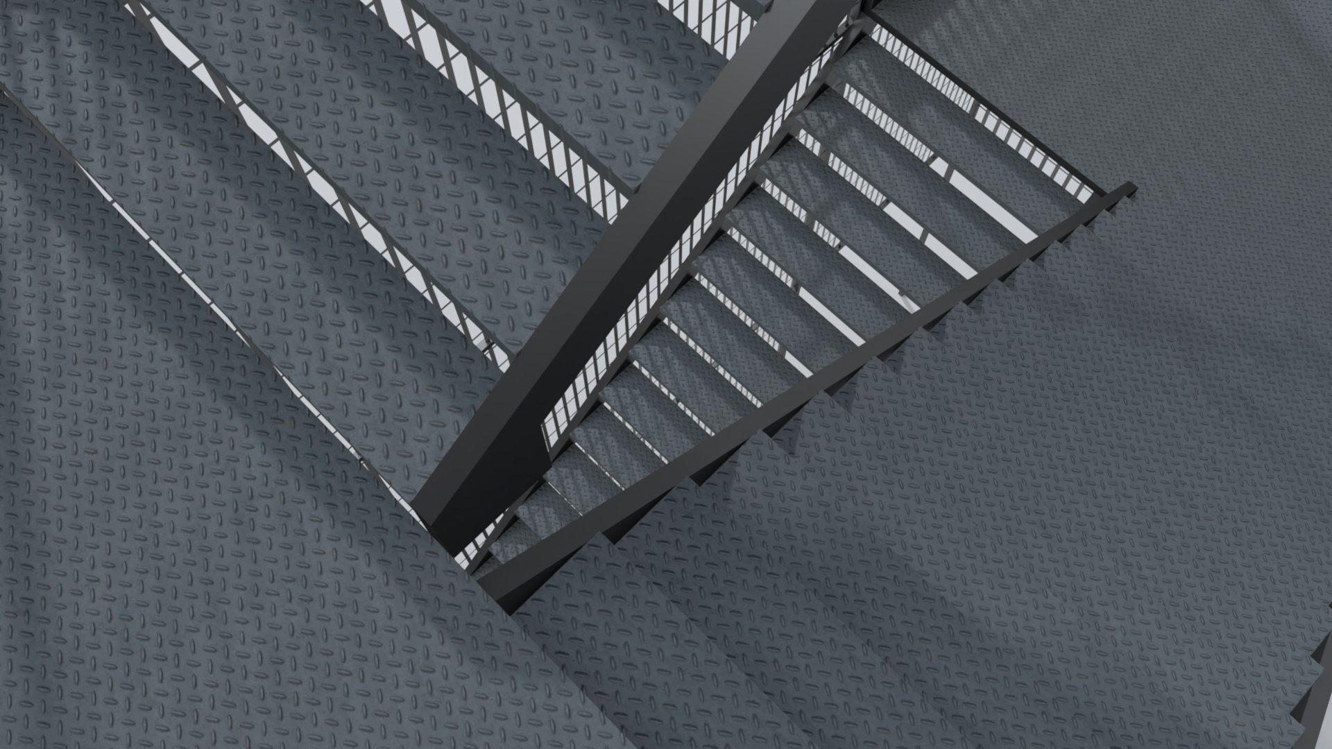 3D model Haki Stair Tower System with a Metal and Mesh Frame VR / AR ...