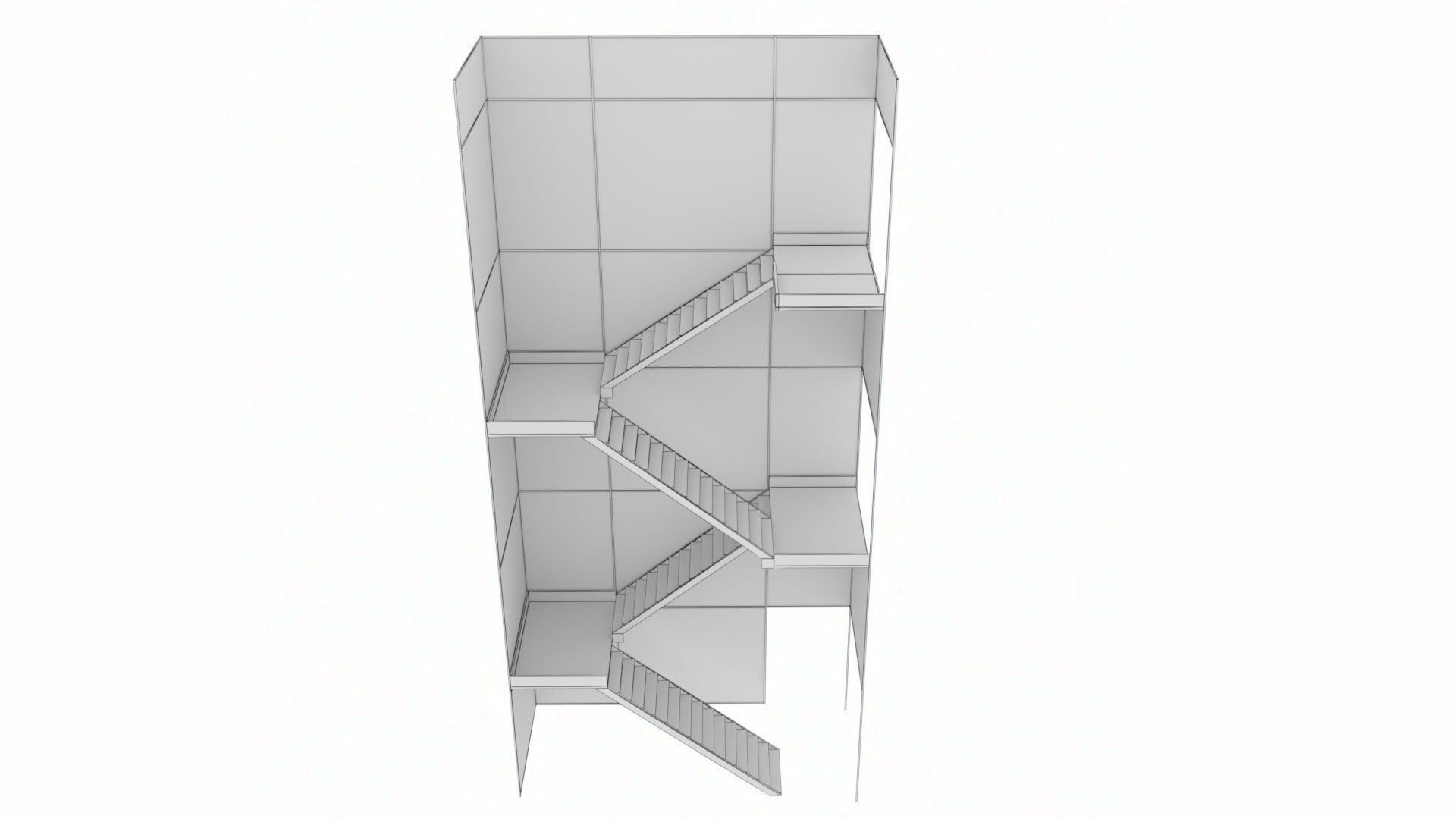 3D model Haki Stair Tower System with a Metal and Mesh Frame VR / AR ...