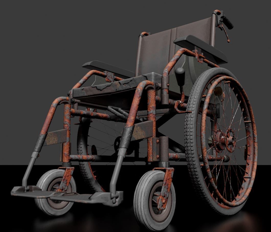 3D model Wheelchair Low-Poly Rusty Version VR / AR / low-poly | CGTrader