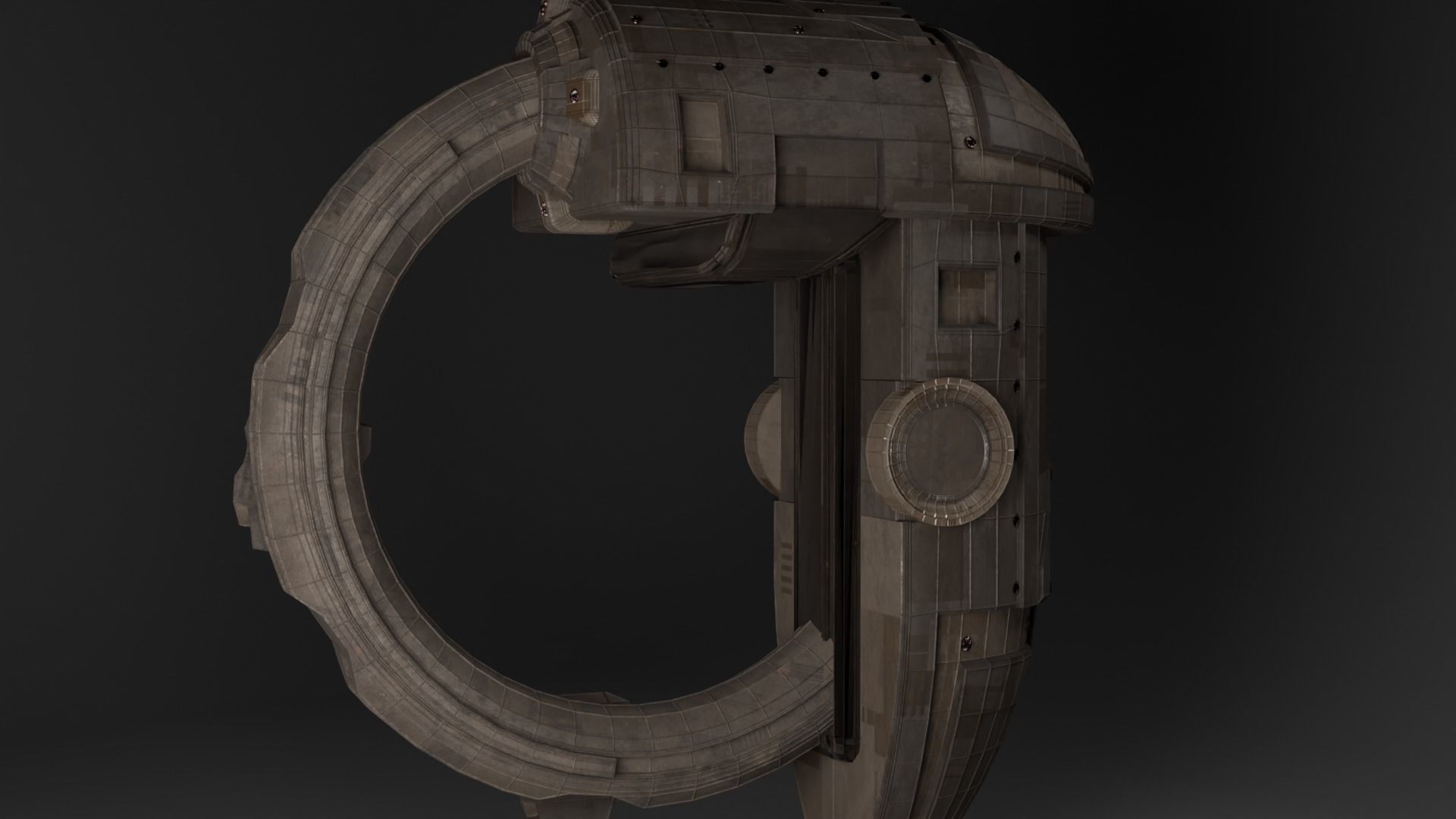 futuristic sci-fi spaceship rusty free 3D model | CGTrader