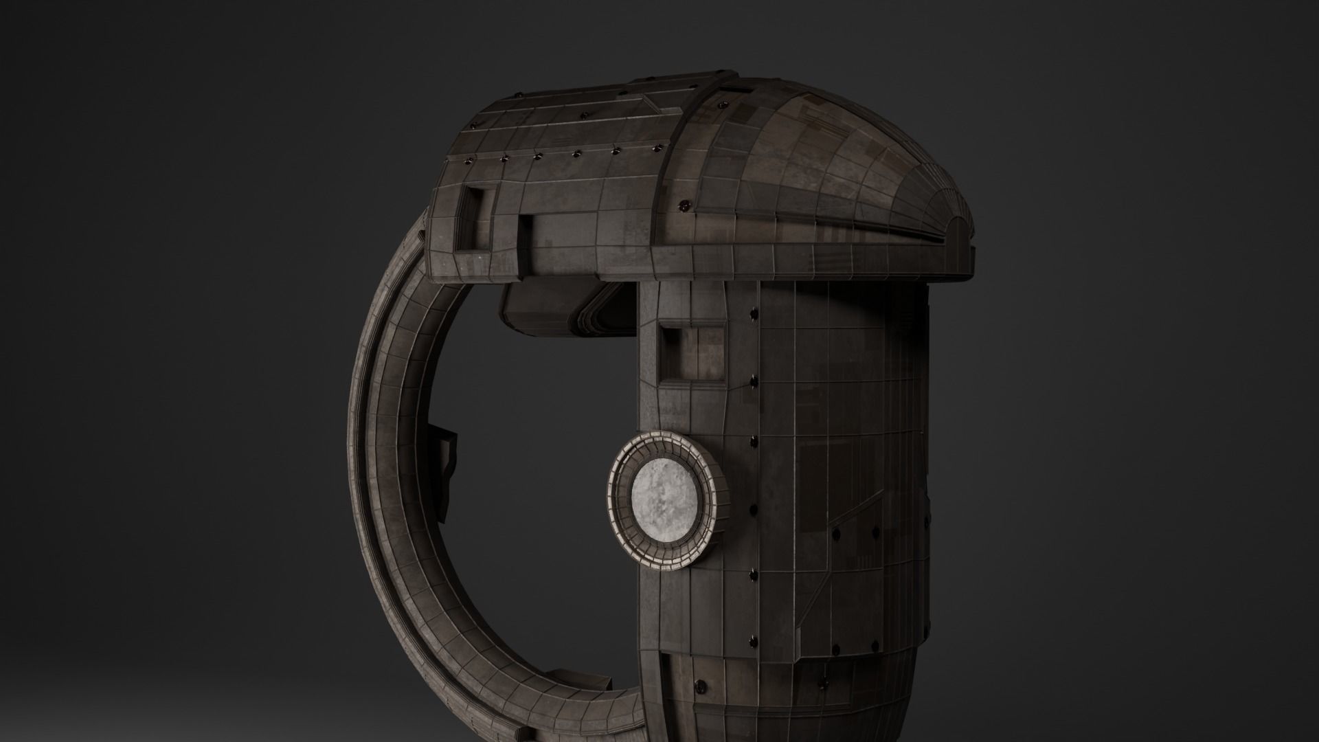 futuristic sci-fi spaceship rusty free 3D model | CGTrader