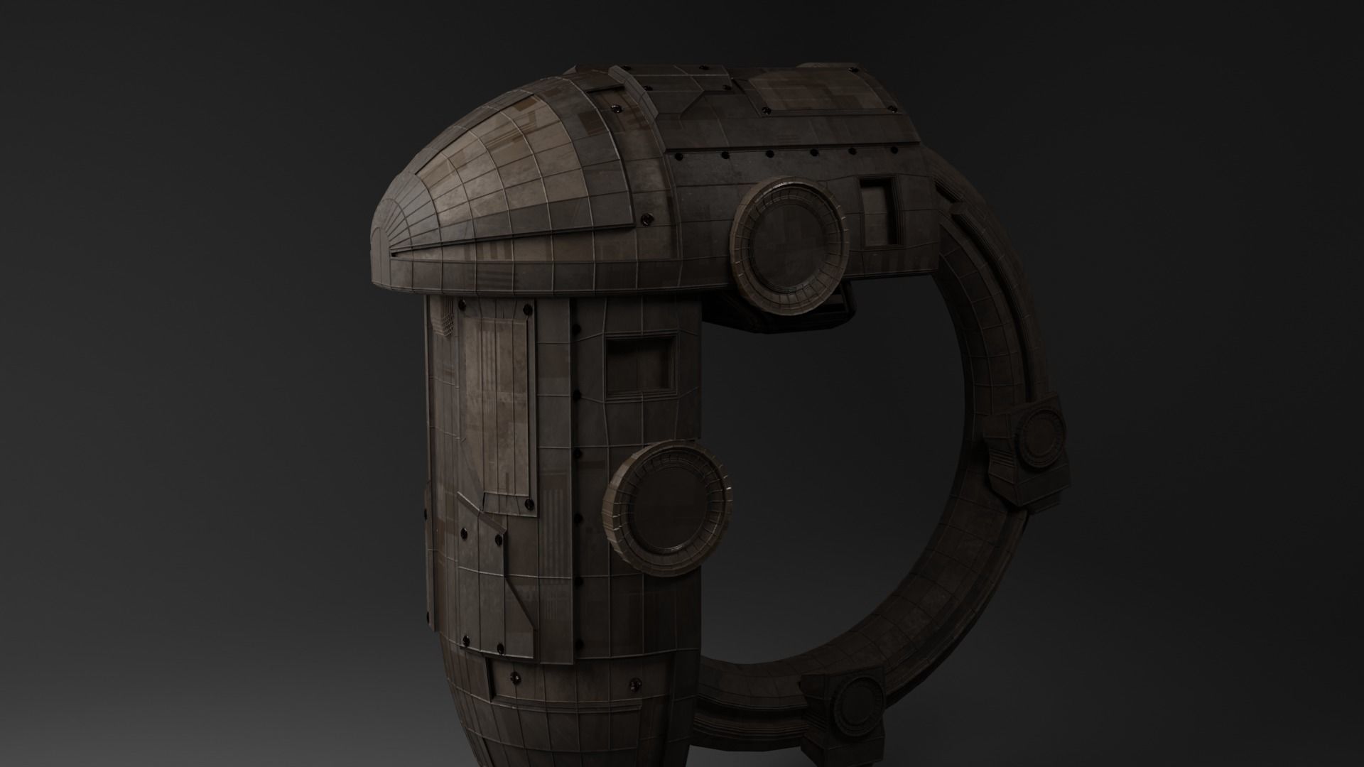 futuristic sci-fi spaceship rusty free 3D model | CGTrader